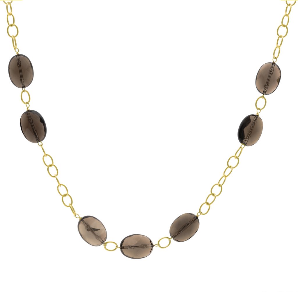 Collar Vermeil Piedras Cuarzo Café - Mery Satt Joyas